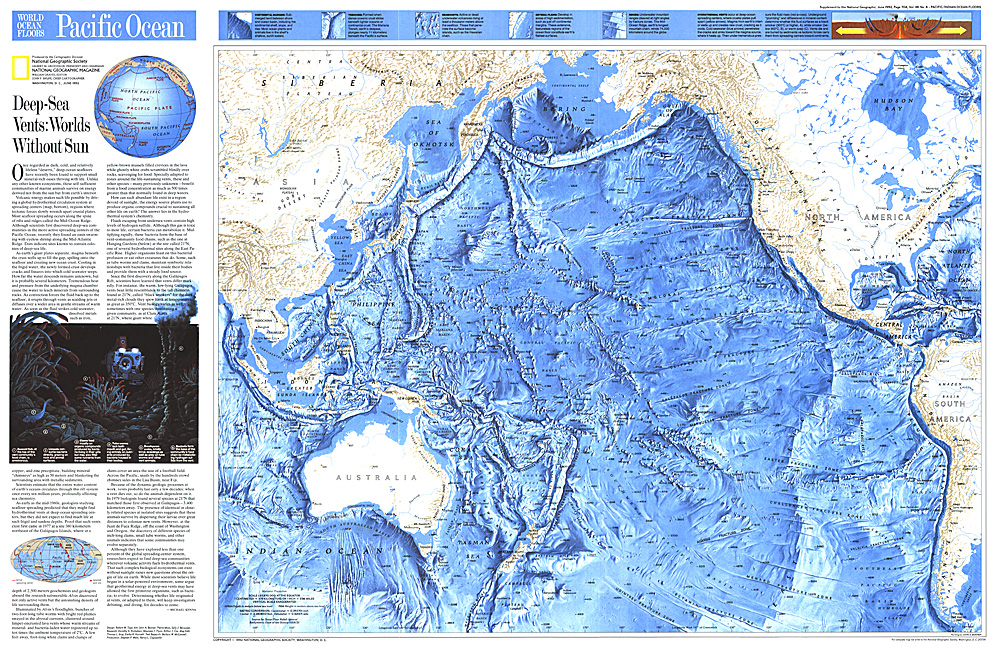 Map Of Pacific Seafloor Showing The Dip Of Shallow Portion B125 Km