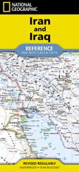 Iran and Iraq Map with Flags & Facts [folded]