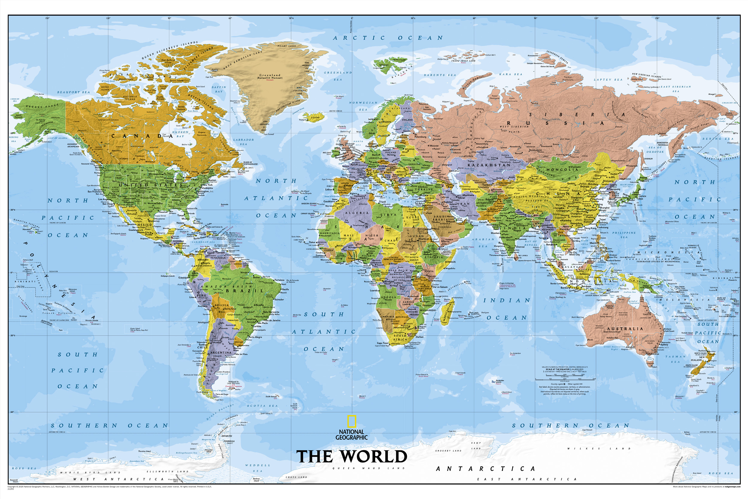 World Explorer Map [Poster Size and Tubed]